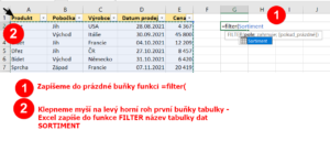 Filtrování dat pomocí funkce FILTER | www.dataspectrum.cz